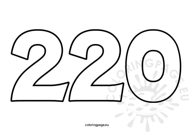 Printable Number 220 outline | Coloring Page