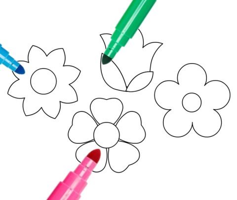Flowers drawing | Coloring Page