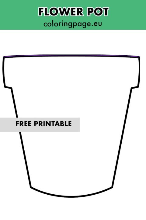 Free Flower pot template | Coloring Page