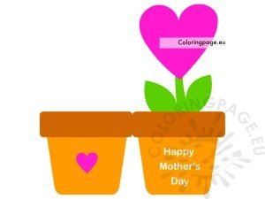 Happy Mother's Day Flower Pot | Coloring Page