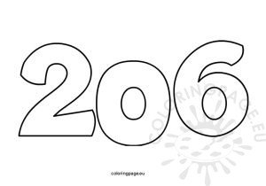 Number 206 | Coloring Page