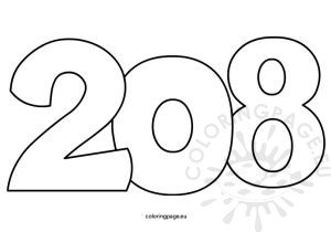 Number 208 outline | Coloring Page