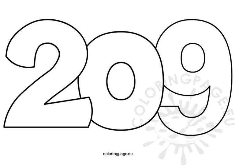 Number 209 shape | Coloring Page