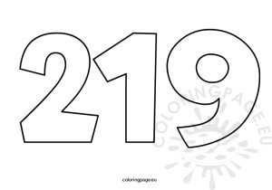 Number two hundred nineteen | Coloring Page