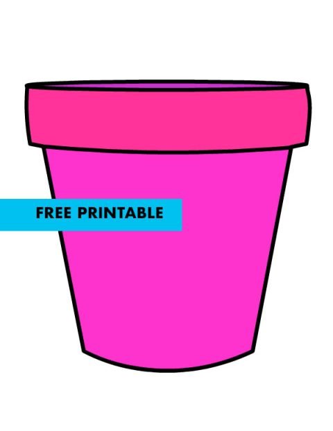 Paper Flower Pot Template | Coloring Page