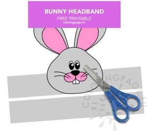 Rabbit headband printable | Coloring Page