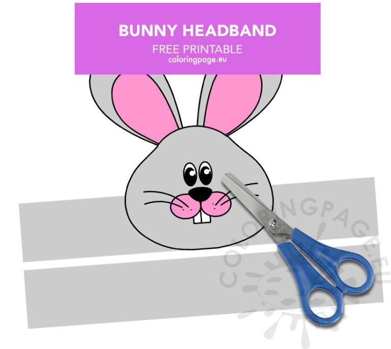 Rabbit headband printable | Coloring Page