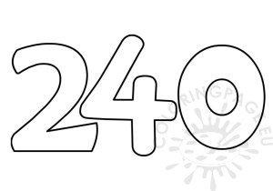 Number 240 outline | Coloring Page