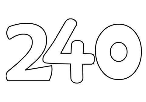 Number 240 outline | Coloring Page