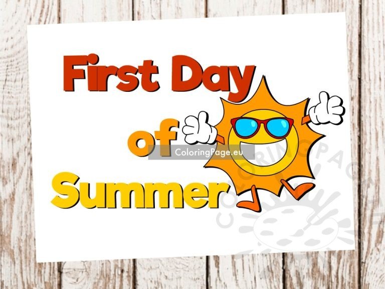 Printable First Day of Summer | Coloring Page