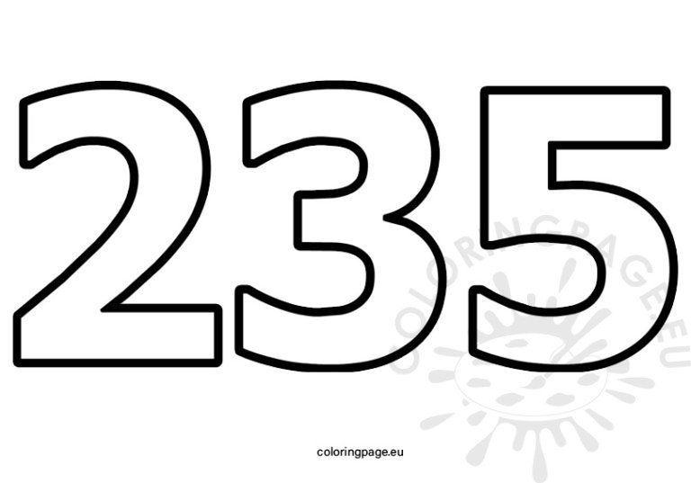 Number two hundred thirty-five | Coloring Page