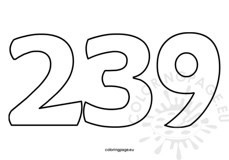 Number 239 black and white | Coloring Page