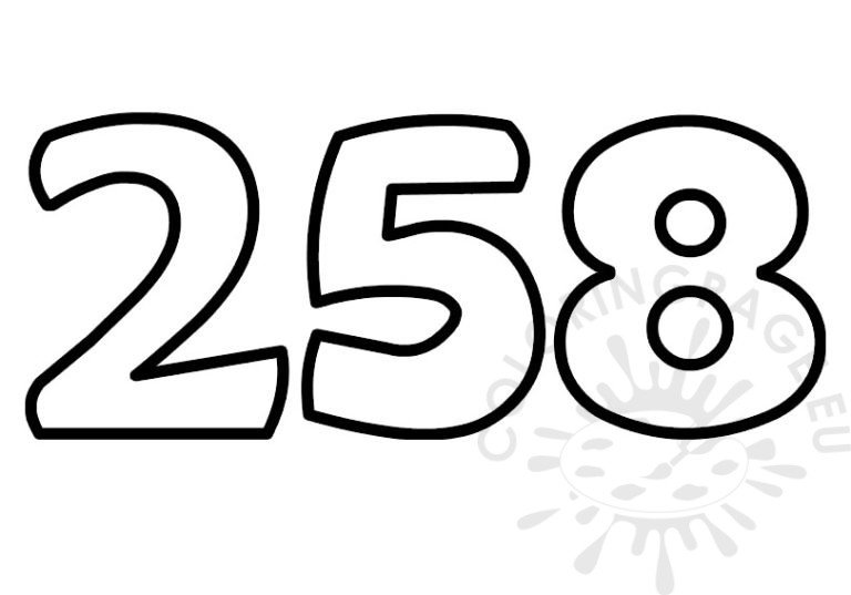 Number 258 shape | Coloring Page