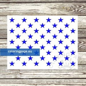 50 Blue Stars printable | Coloring Page