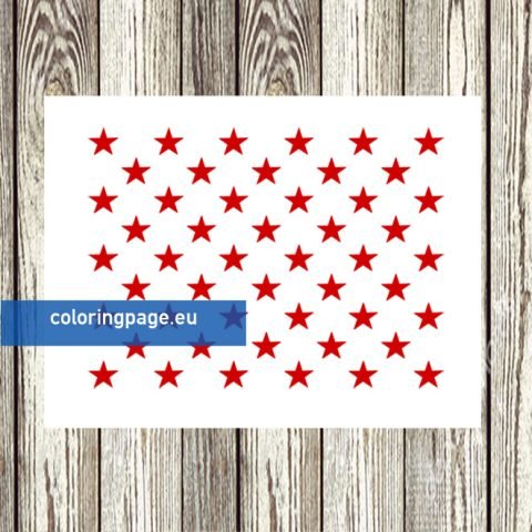 50 Red Stars vector art | Coloring Page