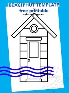 Beach hut template | Coloring Page