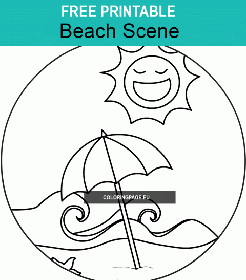 Beach Scene coloring page | Coloring Page