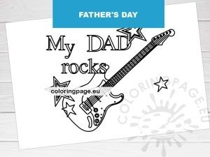 My dad rocks coloring page | Coloring Page