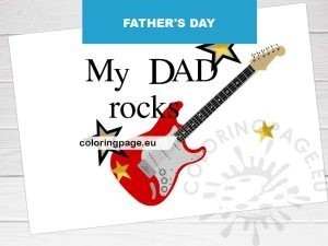 My dad rocks Father's day card | Coloring Page