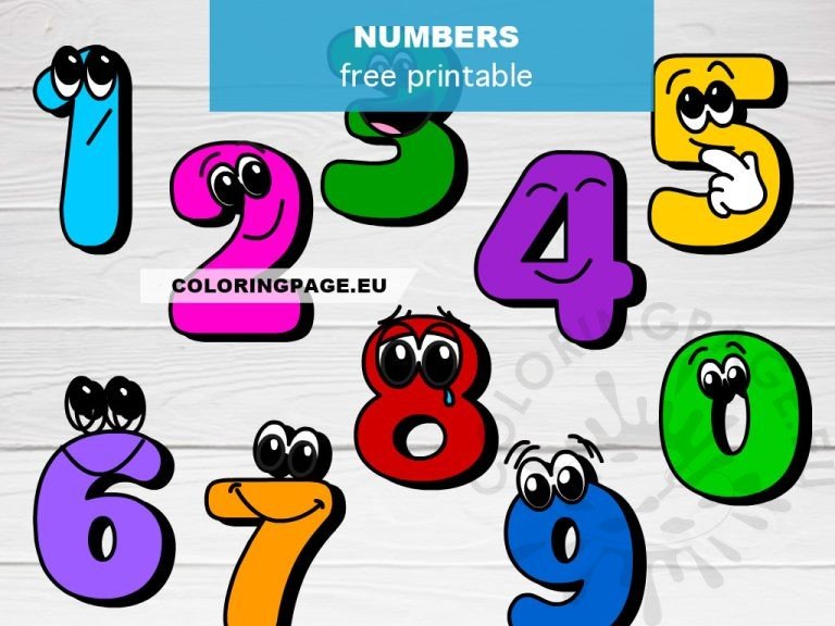 Numbers free printable | Coloring Page
