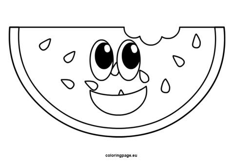 Watermelon fruit coloring page | Coloring Page