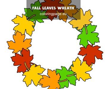Fall Leaves Wreath printable | Coloring Page