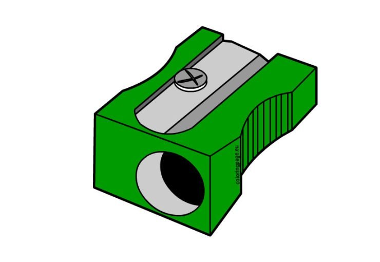 Green pencil sharpener | Coloring Page