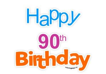 Happy 90th birthday | Coloring Page