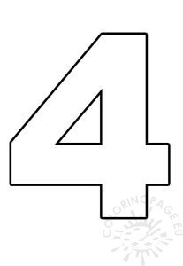 Number 4 template | Coloring Page