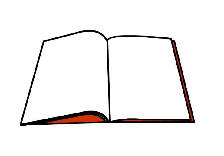 Open red notebook | Coloring Page