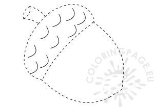 Acorn Tracing Worksheet printable | Coloring Page