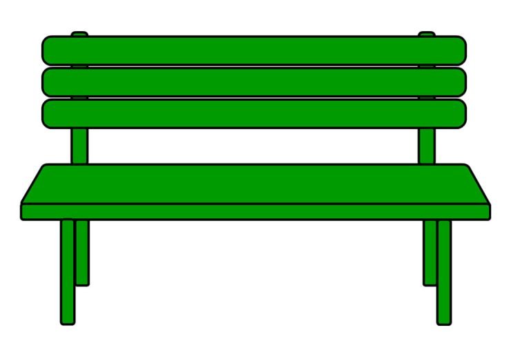 Free Bench green | Coloring Page