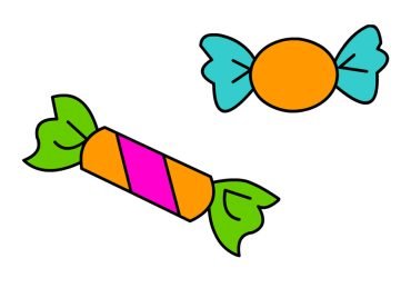 Christmas Wrapped Candy | Coloring Page