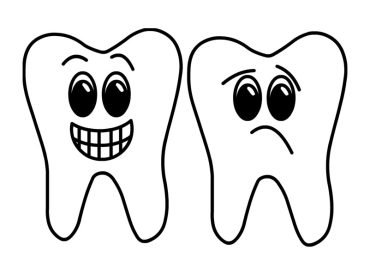 Free Happy tooth and sad tooth | Coloring Page