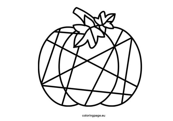 Pumpkin stained glass template | Coloring Page