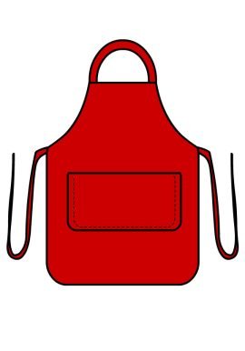 Red kitchen apron | Coloring Page