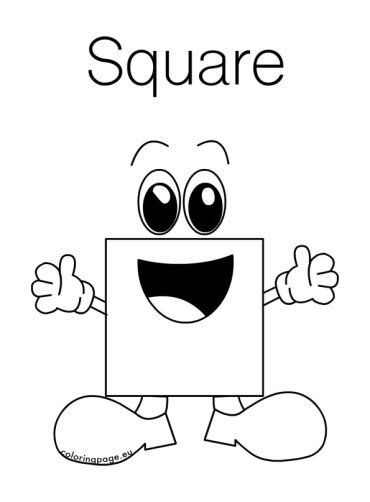 Preschool square coloring page printable | Coloring Page