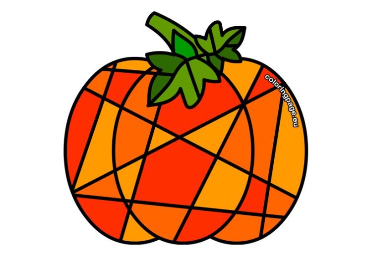 Stained Glass Pumpkin printable | Coloring Page