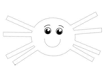 Trace and color spider | Coloring Page