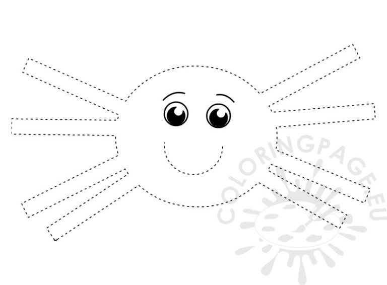 Trace and color spider | Coloring Page
