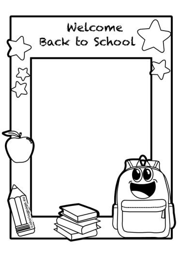 Free Welcome back to school border | Coloring Page