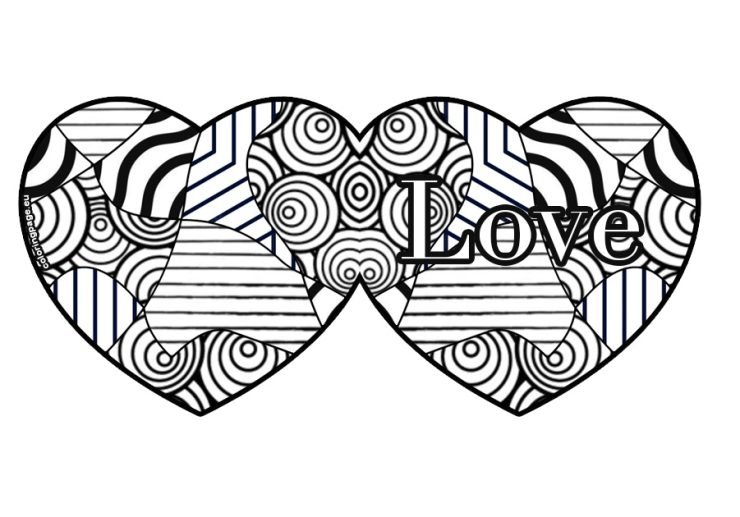 Abstract Heart Card | Coloring Page