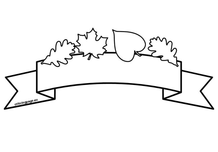 Fall Ribbon Banner | Coloring Page