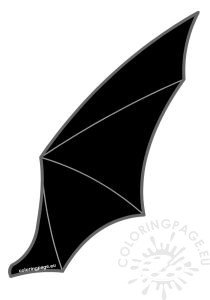 Large black bat wing | Coloring Page