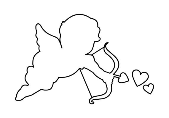 Cupid with bow and arrow | Coloring Page