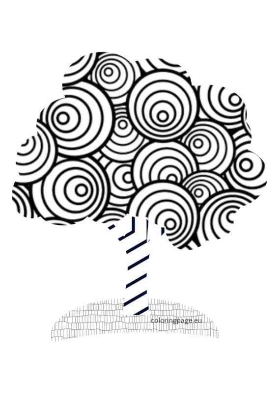 Geometric abstract tree | Coloring Page