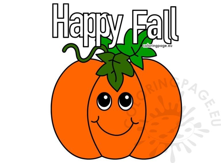 Happy Fall Pumpkin | Coloring Page