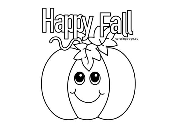 Happy Fall free printable | Coloring Page