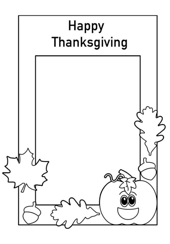 Happy thanksgiving frame | Coloring Page