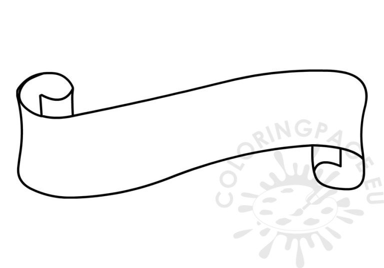 Paper roll banner template | Coloring Page
